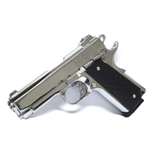 Kuzey 911W SXW Blank Firing Signal Gun - Silver/Black Grip/Silver Trim