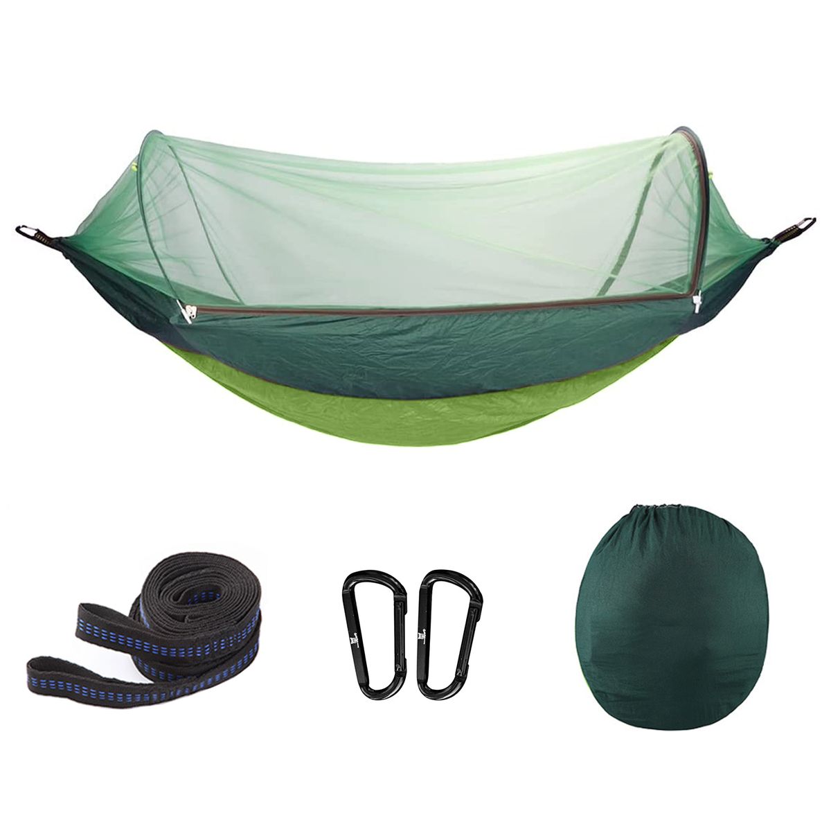 Portable Automatic Quick-opening Nylon Hammock with Mosquito Net-290x1