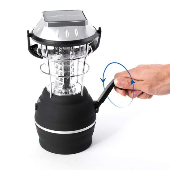 Outdoor Led Lantern - Hand Crank, Outlet, Solar Charge
