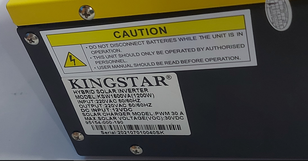 Kingstar 1200W Hybrid Inverter Charger | 12V 1.2kW Pure Sine Wave Inve